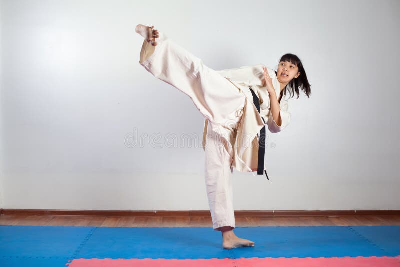 Woman Demonstrate Martial Arts Working Together Stock Image - Image of ...