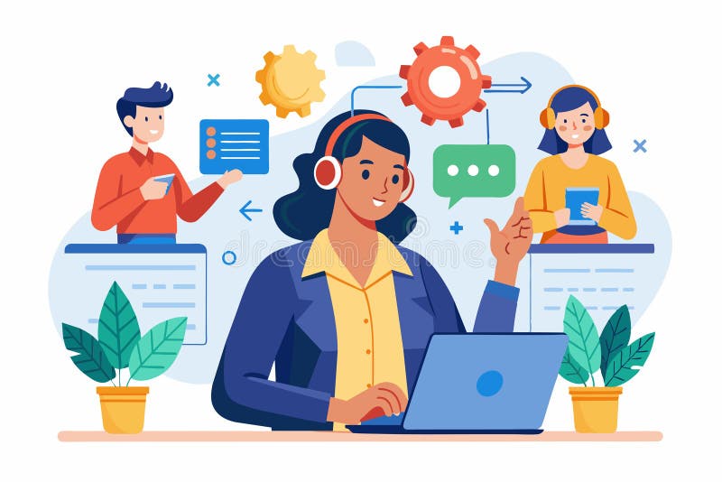 The Woman is Demonstrating Effective Customer Service Techniques while ...