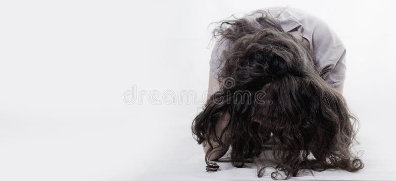 Woman in Depression. Body Language, Gestures Concept Stock Image ...