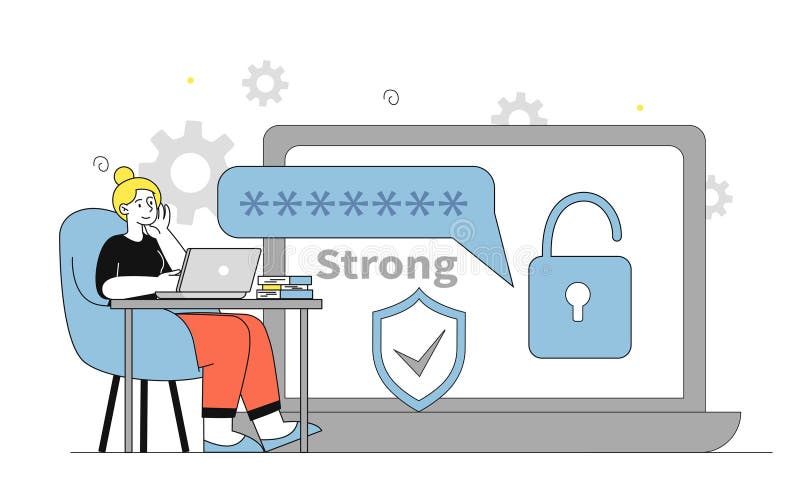 Strong Password Concept. Vector Illustration Stock Illustration ...