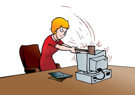 Hammer Destroying Computer Stock Illustrations – 21 Hammer Destroying ...