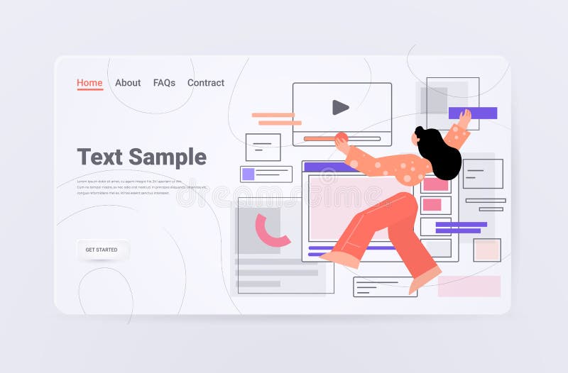 Woman Developer Creating Website Ui Interface Web Application Development Program Software