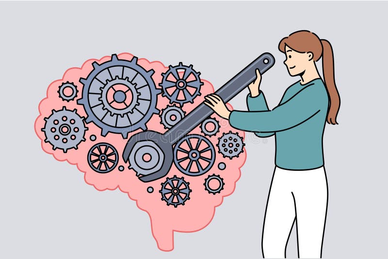 Woman is Developing Brain and Improving Intelligence by Turning Gears ...