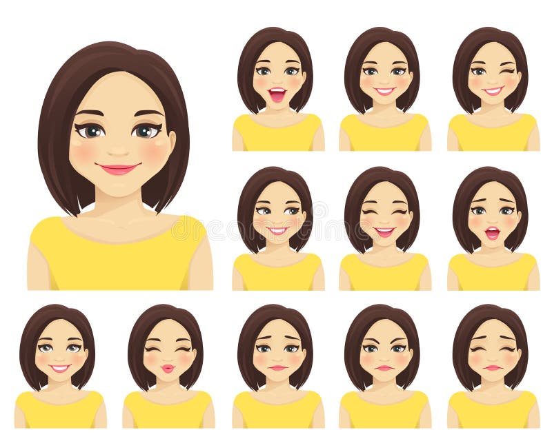 Woman Expressions Stock Illustrations – 9,770 Woman Expressions Stock ...