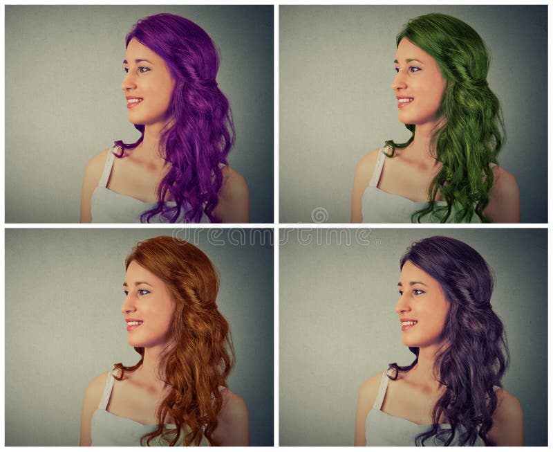Woman with Different Hair Color Stock Photo - Image of style, care ...