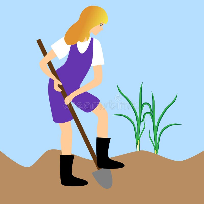 Woman digging grave stock illustration. Illustration of death - 273606236