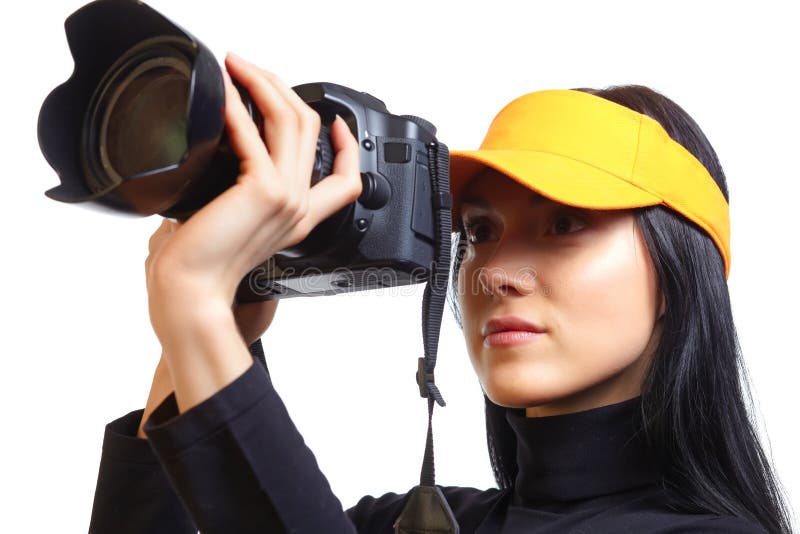 Businesswoman Using Computer In A Green Field Stock Image - Image of ...