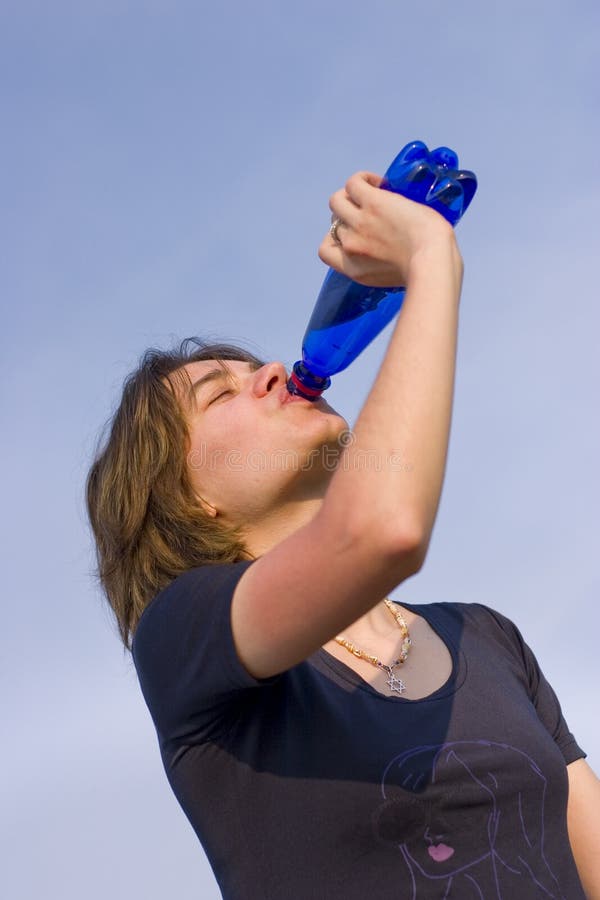 Woman dinking water stock image. Image of young, drink - 2542519