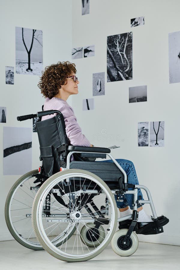 Woman with Disability Visiting Exhibition Stock Photo - Image of ...