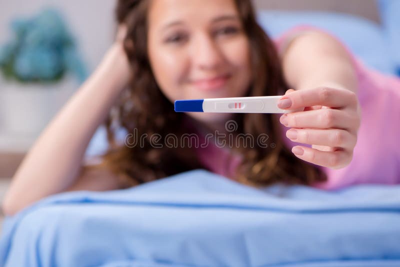 The Woman Discovering Her Positive Pregnancy Test Stock Photo - Image ...