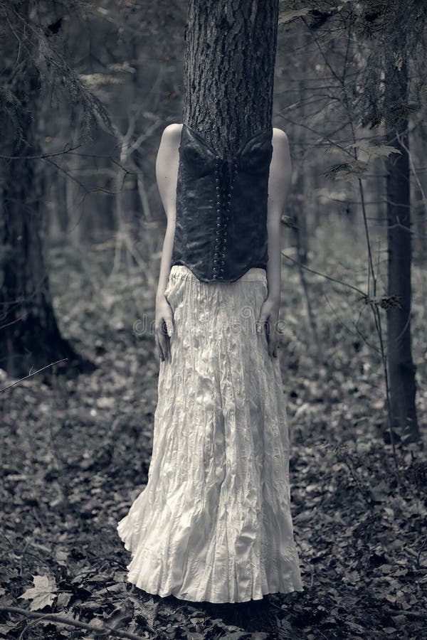 Woman disguised as tree stock image. Image of adult, hides - 10948897