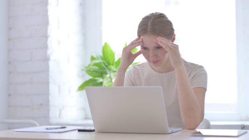 Woman Disturbed by Financial Loss at Work Stock Image - Image of ...