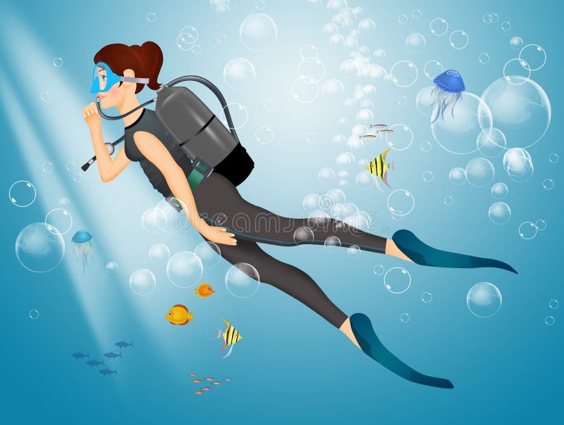 Illustration of diving stock illustration. Illustration of diving ...