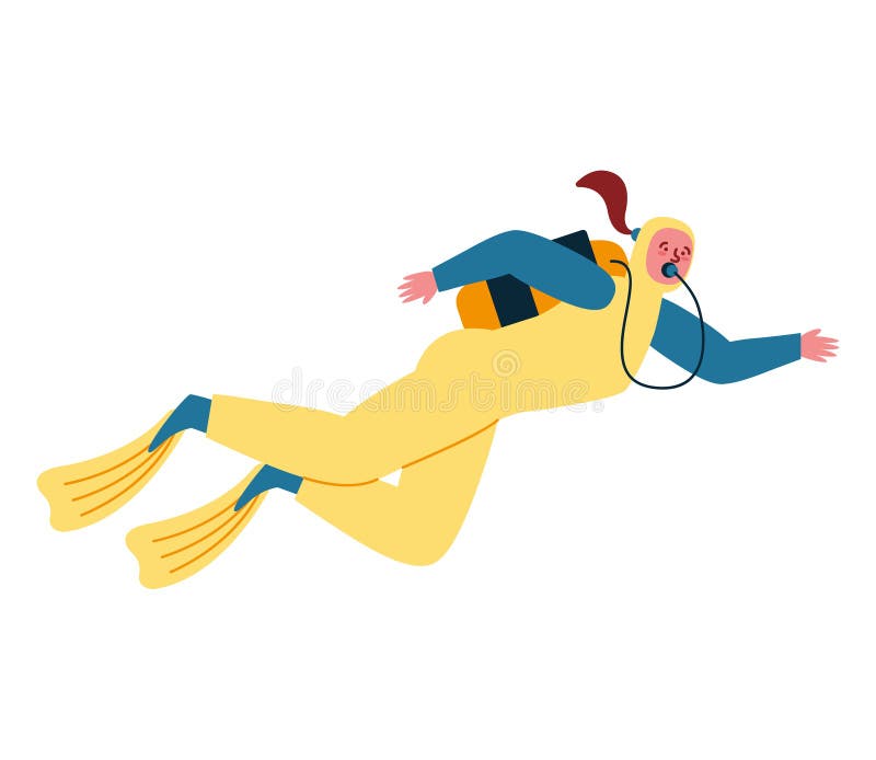 Woman diving underwater stock vector. Illustration of summer - 332054523