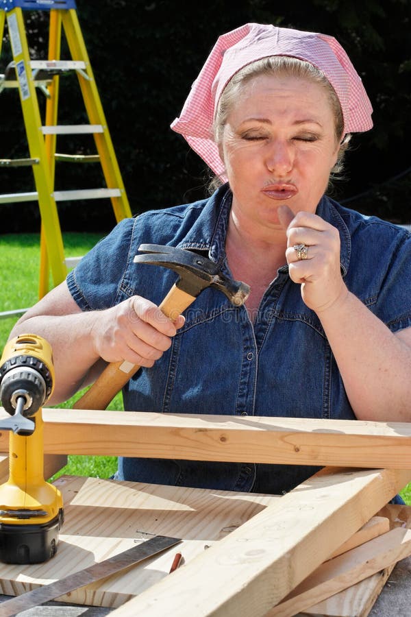 Woman Do it Yourself Project Stock Photo - Image of boomer, ruler: 21233464
