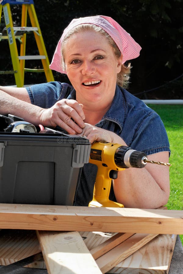 Woman Do it Yourself Project Stock Photo - Image of boomer, ruler: 21233464