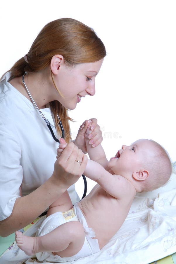 Woman doctor and baby stock photo. Image of nurse, hair - 5230722