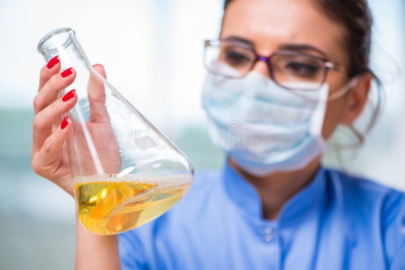 The Woman Doctor Doing Chemical Tests in Laboratory Stock Image - Image ...