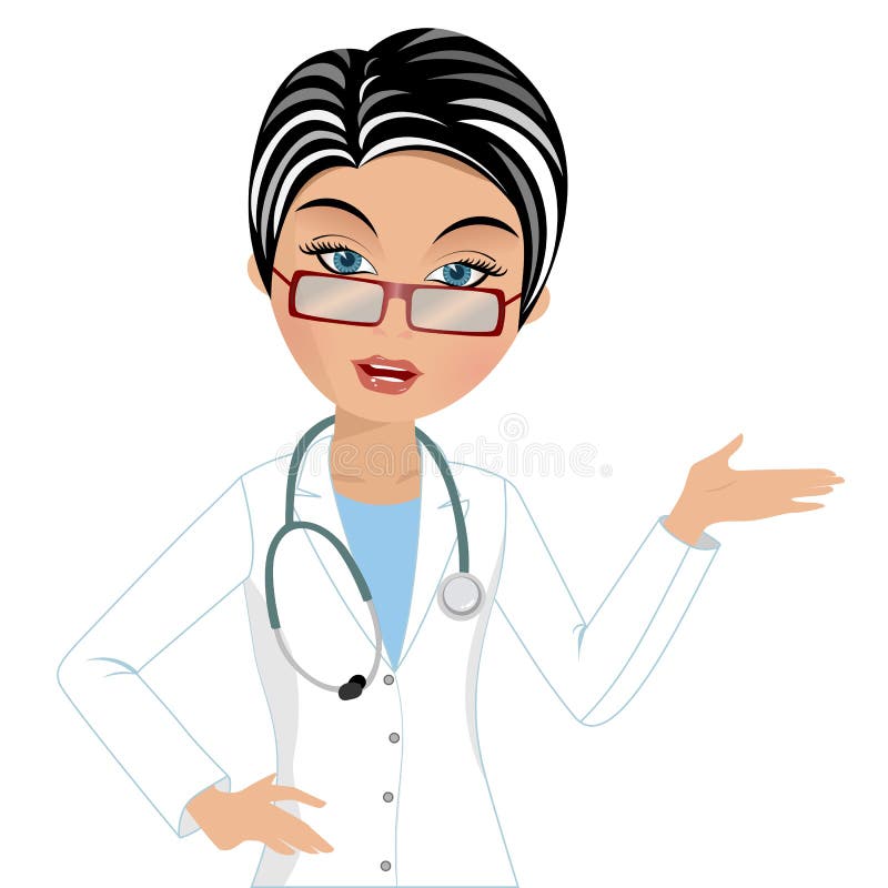 Woman Doctor Presenting stock illustration. Illustration of divulge ...