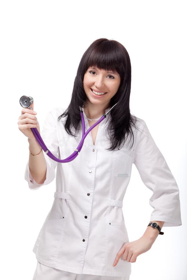 Woman doctor with syringe stock photo. Image of beautiful - 19434974
