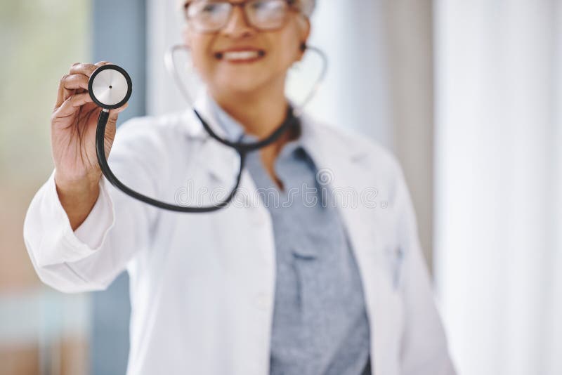 Woman Doctor Stethoscope And Cardiologist In Hospital For A Heart
