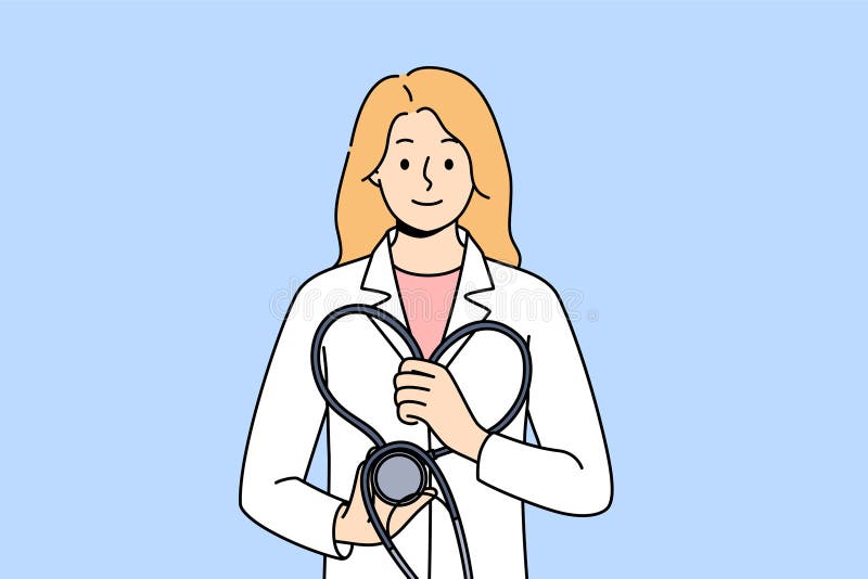 Woman Doctor With Stethoscope In Hands Urging To Undergo Preventive