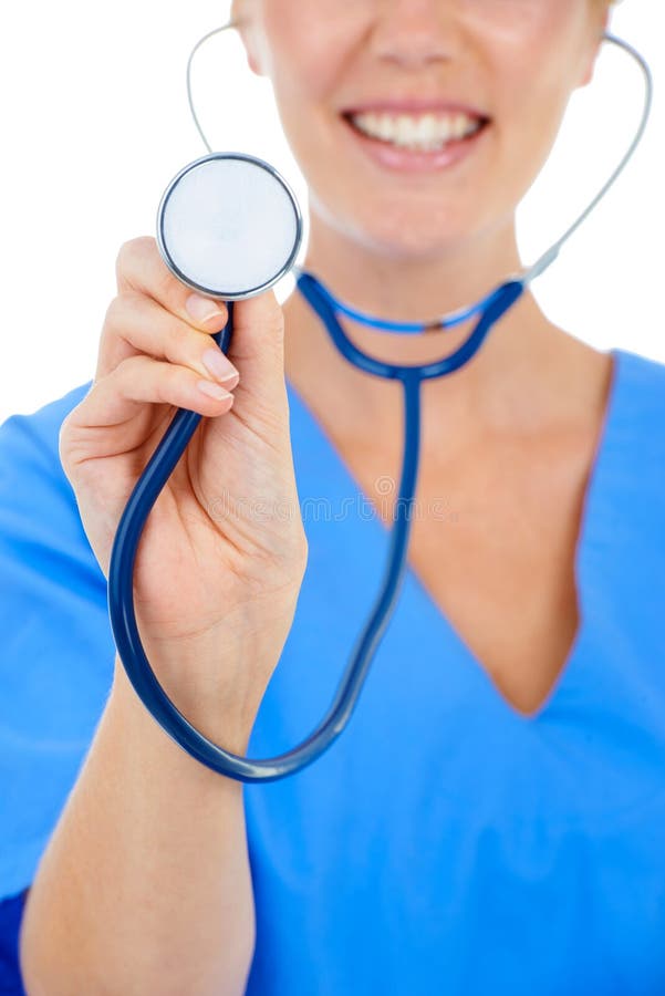 Woman Doctor And Stethoscope For Heartbeat And Cardiovascular Health