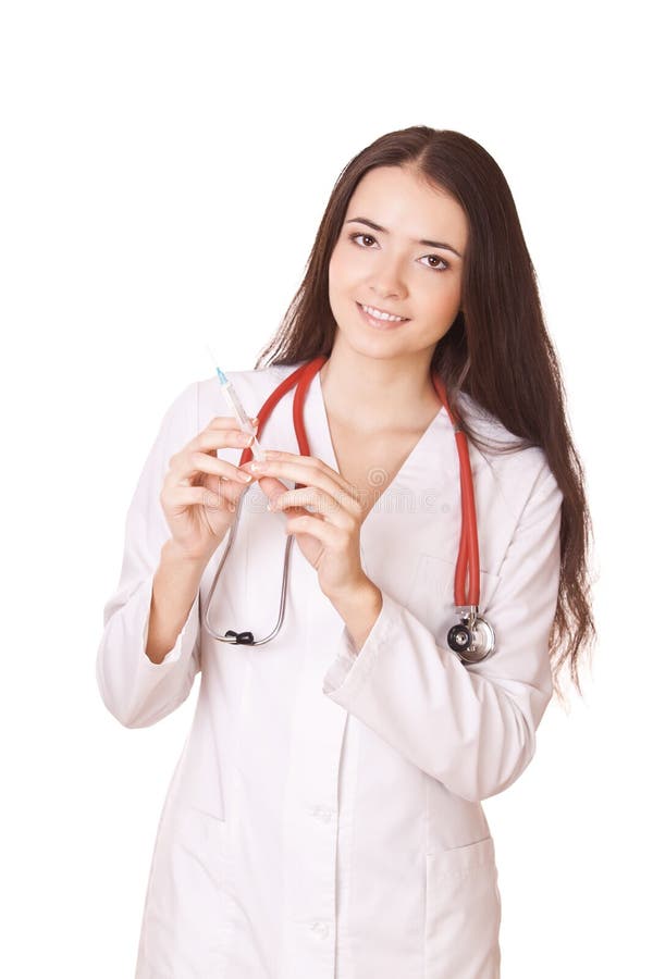 Woman Doctor with Syringe for Vaccination Stock Image - Image of adult ...