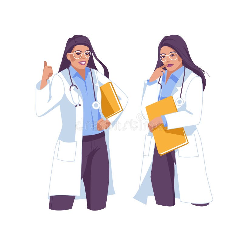 The Woman Doctor is in Two Different Poses: Pondering and Finding a ...