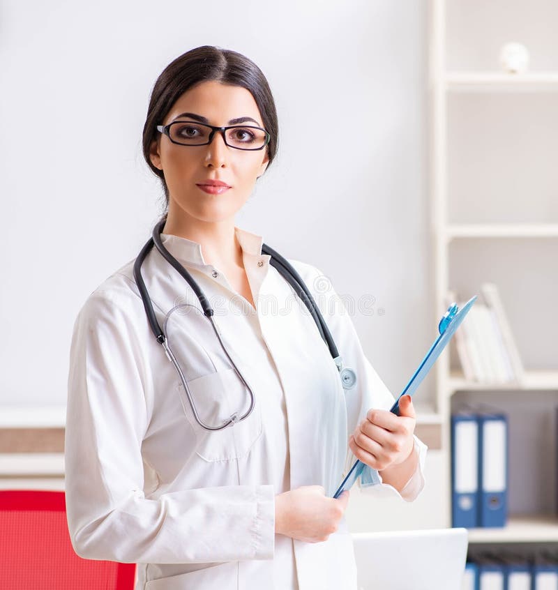 Woman Doctor Working in the Hospital Stock Image - Image of patient ...