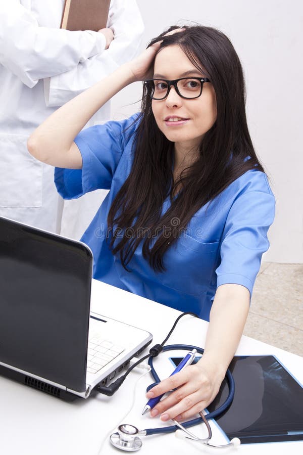 Woman doctor working stock image. Image of clinical, patient - 69106633