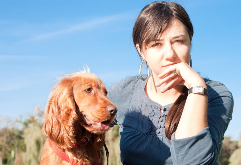 Woman with dog stock photo. Image of papillon, embracing - 11103508