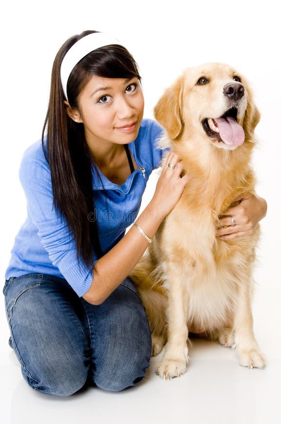 Woman with Dog stock photo. Image of obedient, friends - 1118412