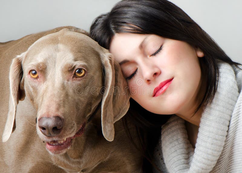 Woman with dog stock image. Image of together, pedigree - 28891113