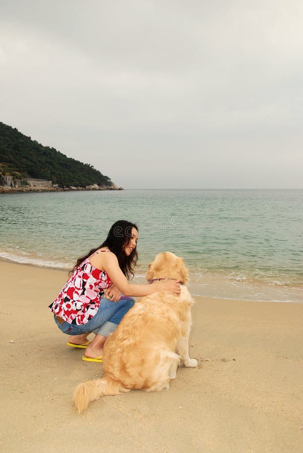 Woman and Dog stock image. Image of intimate, female, young - 8182767