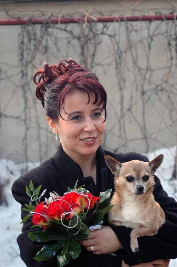 Woman with dog stock photo. Image of face, girls, cute - 916326