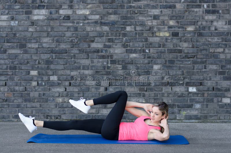 Woman Doing Abdominal Exercises Stock Photo - Image of view, healthy ... Woman Doing Abdominal Exercises Stock Photo - Image of view, healthy ...