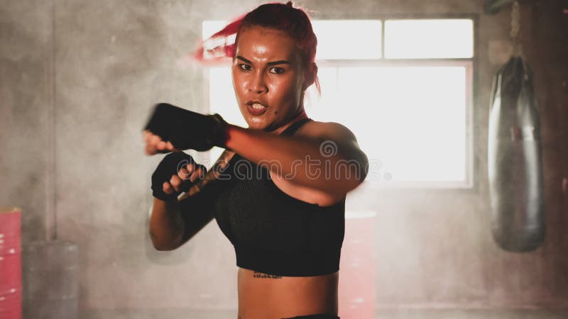 Woman Doing Boxing in the Gym Stock Image - Image of person, hand ...