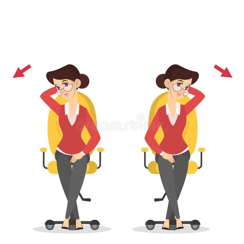 Woman Doing Exercise in Office. Workout during the Break Stock Vector ...