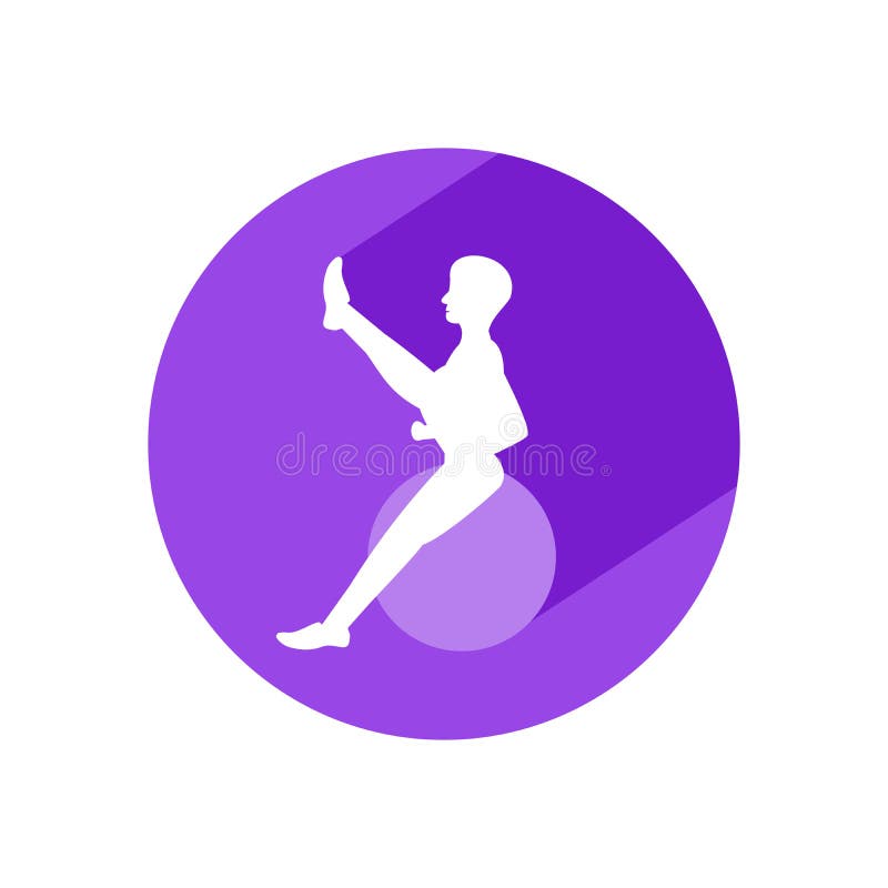 Woman Doing Exercises with Ball. Stock Vector - Illustration of active ...