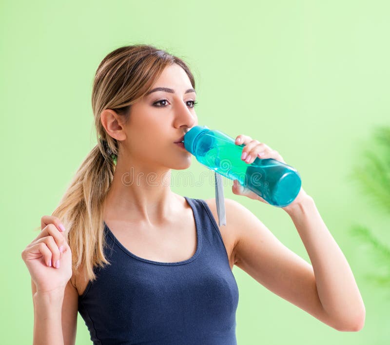 Woman Doing Exercises at Home Stock Image - Image of fitness ...