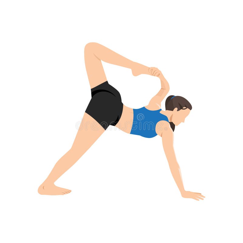 Woman Doing Flip Grip Backbends Exercise. Flat Vector Stock Vector ...