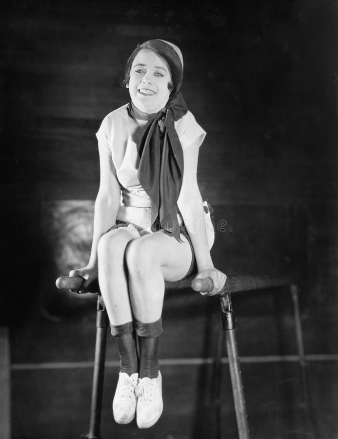 Woman Doing Gymnastics on Parallel Bars Stock Image - Image of 19101940 ...