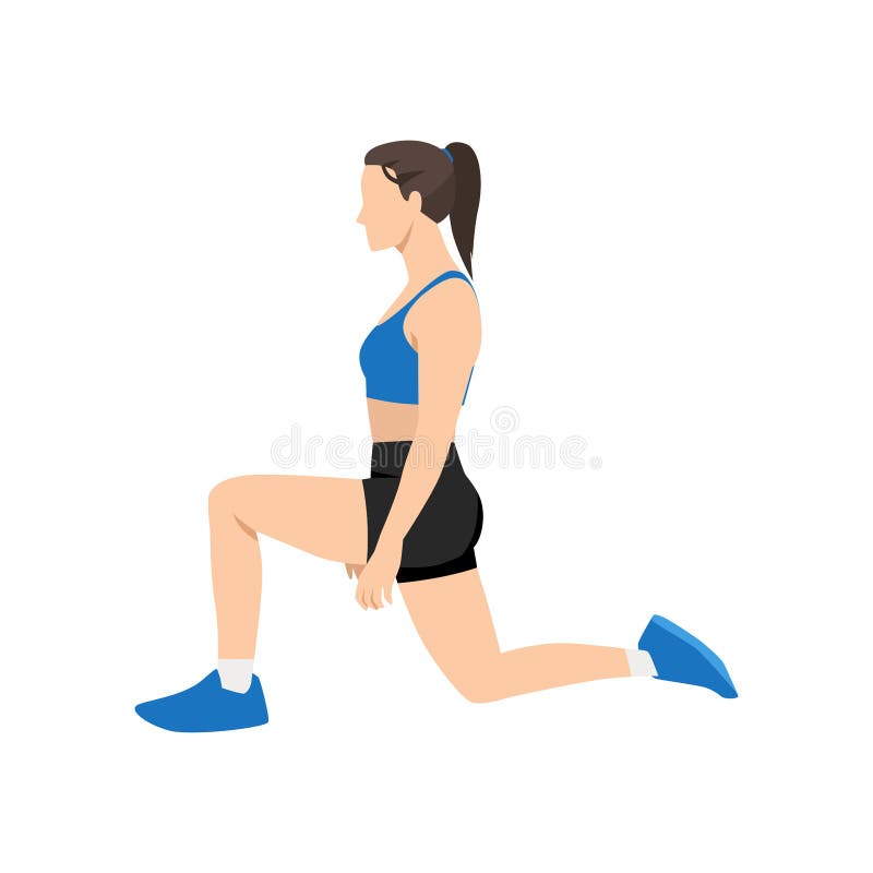 Woman Hip Flexor Stretch Exercise Stock Illustrations – 25 Woman Hip ...