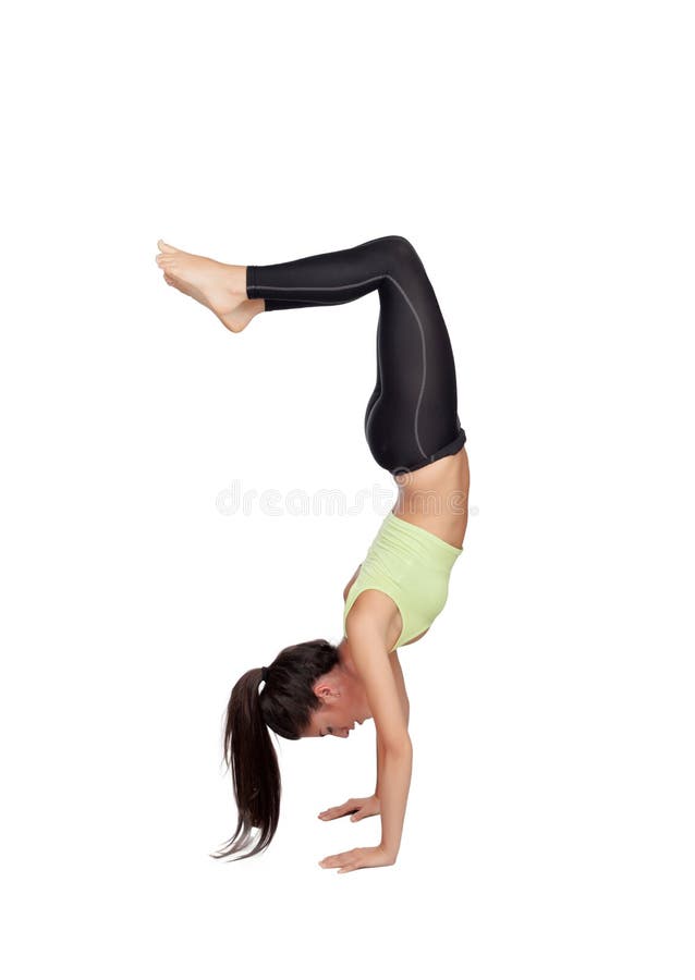 Woman doing handstand stock photo. Image of gymnast, elegance - 32129260