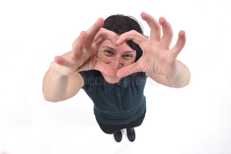 Woman Doing the Heart Sign with Her Hands Stock Photo - Image of ...