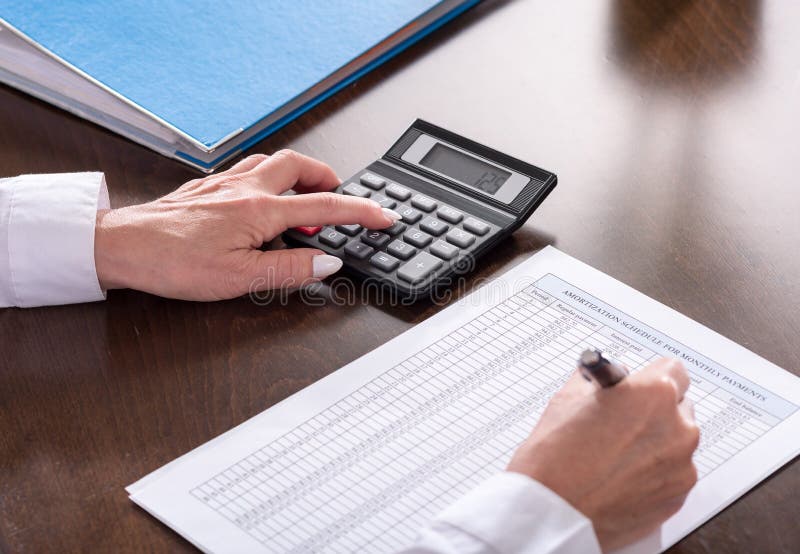 Woman doing her accounting stock image. Image of budget - 78372697