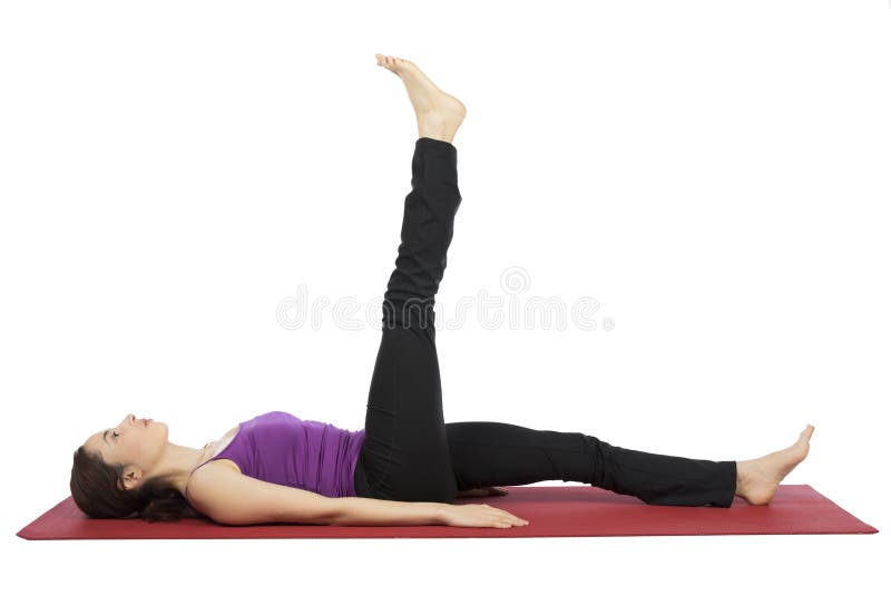 Woman Doing Leg Raising Exercises Stock Photo - Image of exercise ...