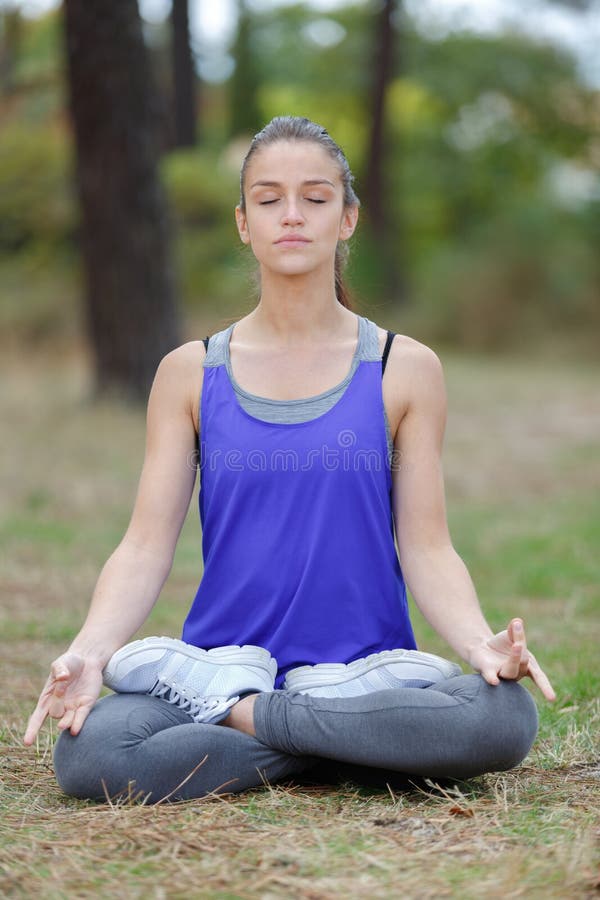 Woman Doing Lotus Yoga Posture Stock Image - Image of relaxation, quote ...