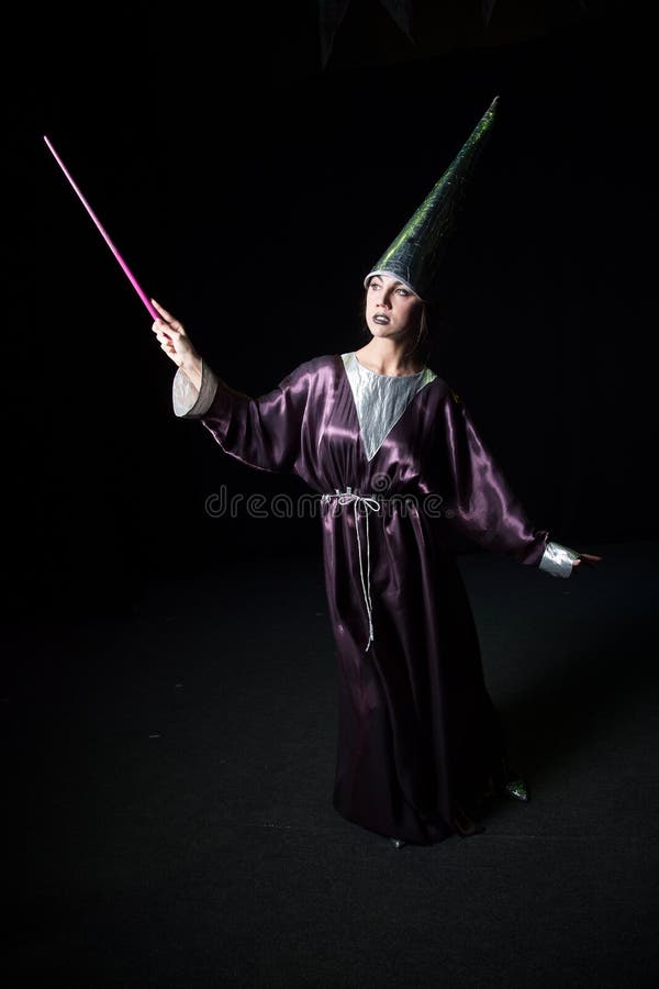 Beautiful Young Woman Doing Magic Stock Photo - Image of human, adult ...